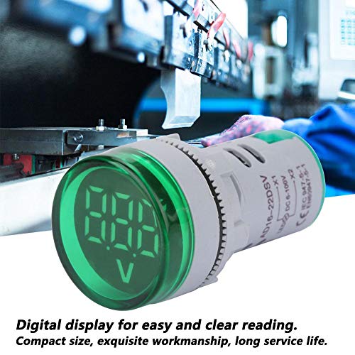 YWBL-WH DC 6-100V Digital Voltmeter LED Display Voltage Meter Light Voltage Meter Indicator Round Lamp Tester