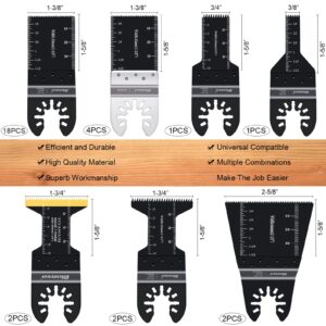 Bionso 35 PCS Oscillating Saw Blades, Premium Multitool Kit for Wood Metal Plastics, Tool Blades Fit Dewalt Worx Rockwell Wen Milwaukee Makita Ryobi Bosch Fein Porter Genesis Black