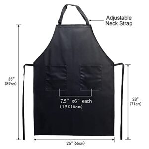 Aimbinet Waterproof Rubber Vinyl Apron - Chemical Resistant Work Cloth with 2 Pockets- Adjustable for Men & Women, Water and Oil Resistant For DishWashing, Lab Work, Butcher, Dog Grooming, Cleaning Fish, Black, Small