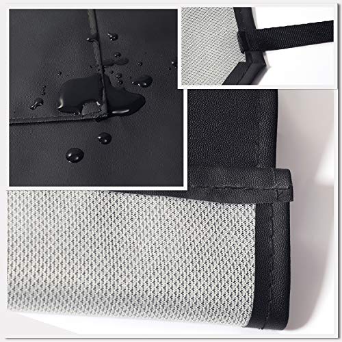 Aimbinet Waterproof Rubber Vinyl Apron - Chemical Resistant Work Cloth with 2 Pockets- Adjustable for Men & Women, Water and Oil Resistant For DishWashing, Lab Work, Butcher, Dog Grooming, Cleaning Fish, Black, Small