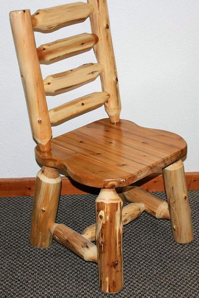 Cedar Log Ladder Back Chair