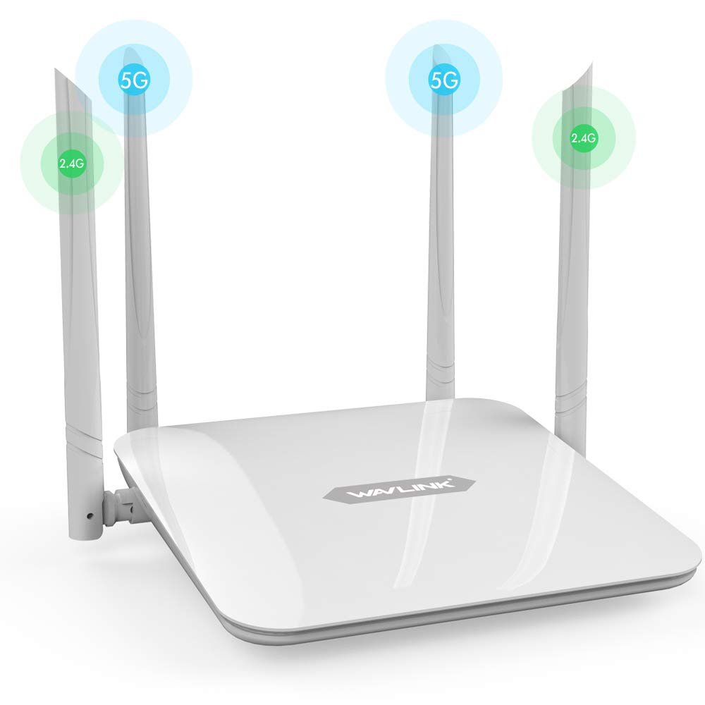 WiFi Router 1200Mbps, WAVLINK Smart Router Dual Band 5Ghz+2.4Ghz, Wireless Internet Routers for Home & Gaming with Amplifiers PA+LNA | 2x2 MIMO Antennas | Support Router/Access Point/WISP Mode