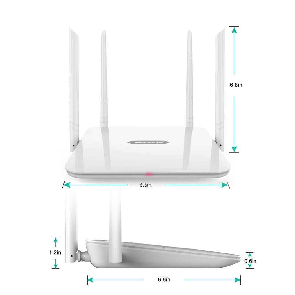 WiFi Router 1200Mbps, WAVLINK Smart Router Dual Band 5Ghz+2.4Ghz, Wireless Internet Routers for Home & Gaming with Amplifiers PA+LNA | 2x2 MIMO Antennas | Support Router/Access Point/WISP Mode