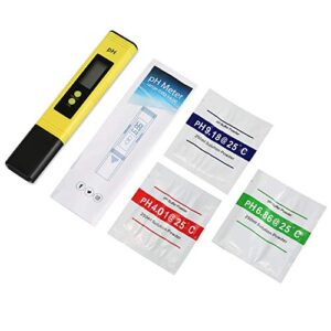 Digital PH Meter, UOTO Water Quality Tester 0.01 PH High Accuracy and 0-14 PH Measurement Range, Ideal Water Test Meter for Household Drinking Water, Aquariums, ATC – Yellow