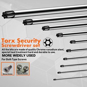 Torx Screwdriver Set,TECKMAN 10 in 1 Magnetic Torx Security Screwdrivers with T6 T8 T9 T10 T15 T20 T25 T27 T30 T40 Long Bit for Stihl Saws,Dyson Vacuum,Motorcycle,Bicycles,Automobile and Dishwasher