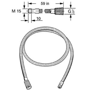 46092000 Kitchen Faucet Hose Replacement Parts, Pull-Out Spray Replacement Hose for Grohe Ladylux Replacement Parts, Alira Sink Faucet Hose By Awelife, 59-inch Starlight Chrome Finish