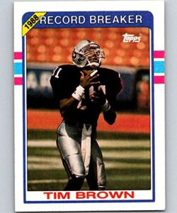 1989 topps #2 tim brown la raiders rb nfl football card nm-mt