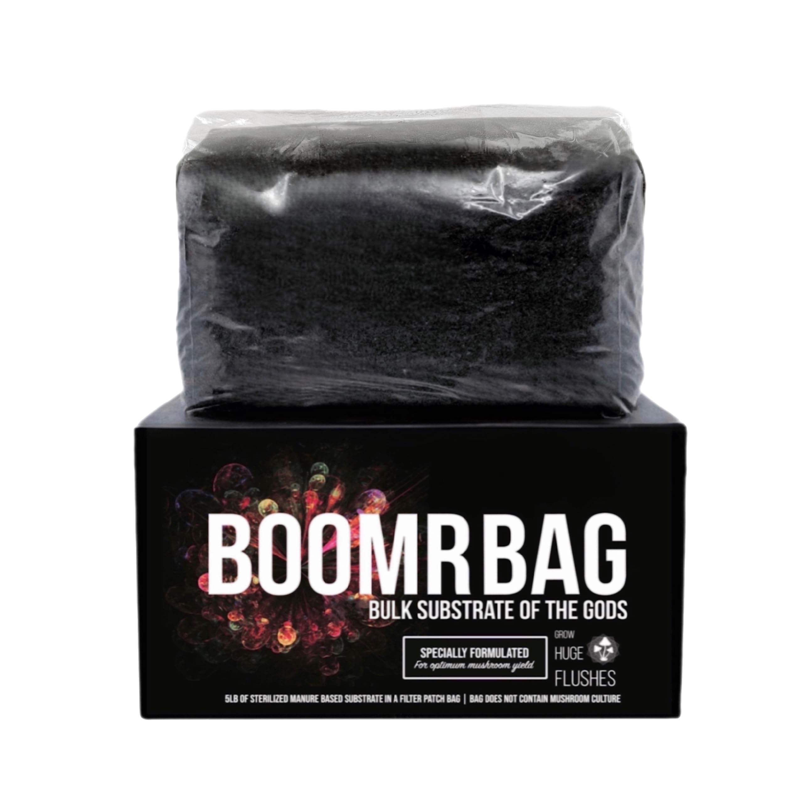 North Spore 'Boomr Bag' (5 lbs) Sterile Manure-Based Bulk Mushroom Substrate | Premium Horse Manure Blend | Grow Bigger Flushes w/ Maximum Yield Formula | Handmade by Expert Mycologists in Maine, USA