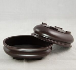 2 oval heavy duty plastic bonsai/succulent pot 7"x 4.5"x 2" - dark brown