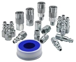 yotoo 19 pieces air hose fittings, 1/4 npt industrial air coupler & plug kit