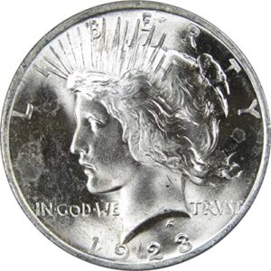 1923 peace dollar bu choice uncirculated mint state 90% silver $1 us coin