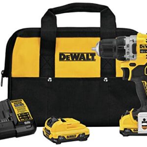 DEWALT XTREME 12V MAX* Cordless Drill / Driver Kit, 3/8-Inch (DCD701F2)