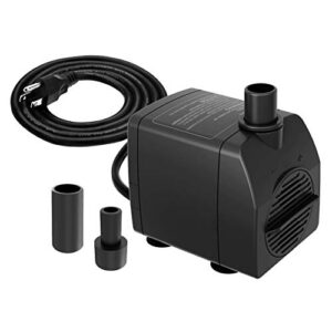 knifel submersible pump 200gph ultra quiet with dry burning protection 5.2ft high lift for fountains, hydroponics, ponds, aquariums & more…