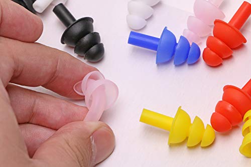 Tupalizy Reusable Soft Flexible Silicone Swimming Ear Plug Waterproof Comfortable Earplug for Sleeping, Showering, Bathing, Learning, Concerts, Airplane, Noise Reduction and Hearing Protection, 6Pairs