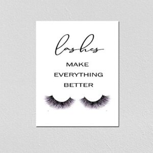 eyelashes decor girls room decor lashes make everything better, glamour decor, bedroom wall decor, inspirational print, makeup lashes art 8x10 inch prints no framed