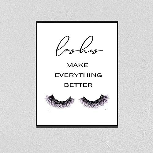 Eyelashes Decor girls room decor Lashes Make Everything Better, Glamour Decor, Bedroom Wall Decor, Inspirational Print, Makeup Lashes Art 8X10 Inch Prints No Framed