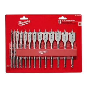 milwaukee 13 pc flat boring bit set