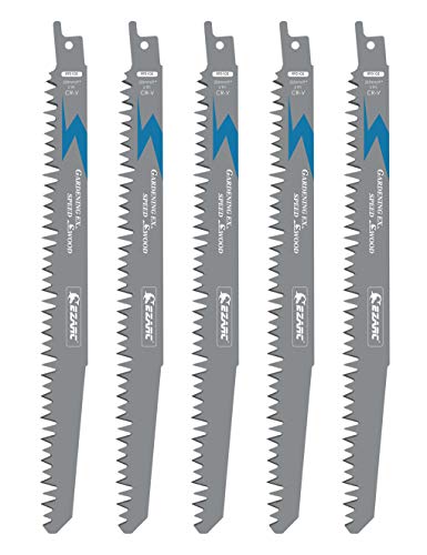 EZARC Wood Pruning Reciprocating Saw Blade, 9-Inch Recip Saw Blades R931GS 5TPI (5-Pack)