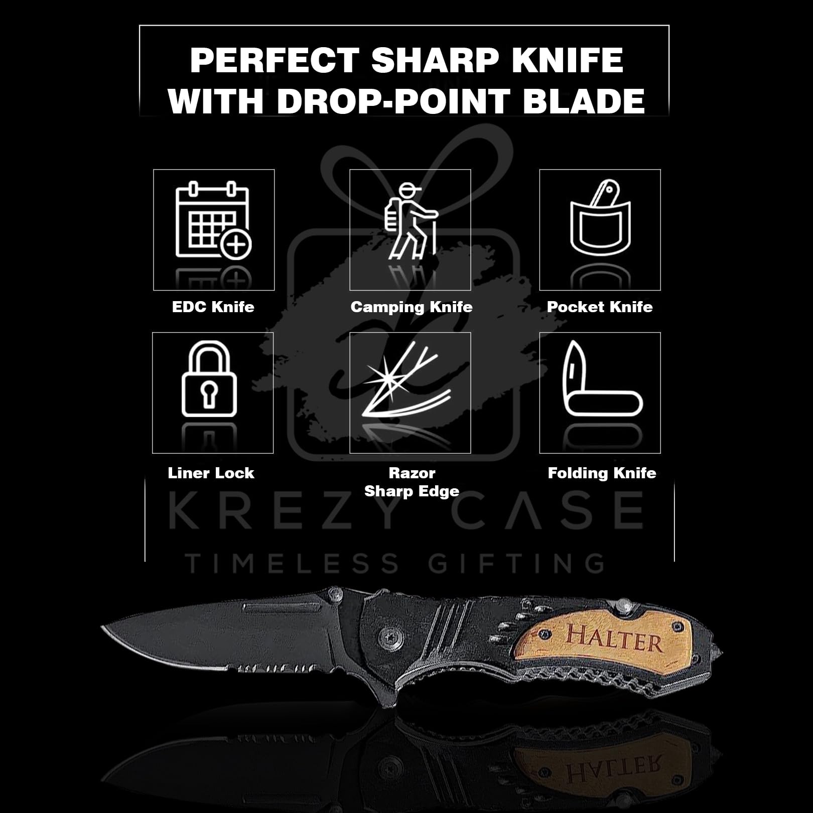 Krezy Case Set of 4,Personalized groomsmen gift pocket knife, Engraved groomsmen gift knife, Engraved groomsmen gift pocket knife, Engraved knife for groomsmen