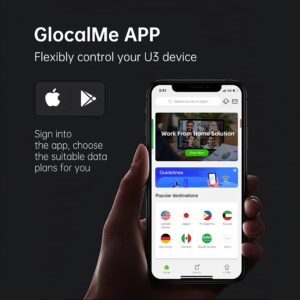 GlocalMe U3 Mobile Hotspot,Wireless Portable WiFi for Travel in 150+ Countries,No SIM Card Needed,Smart Local Network Auto-Selection,High Speed with US 8GB & Global 1GB Data, Pocket WiFi