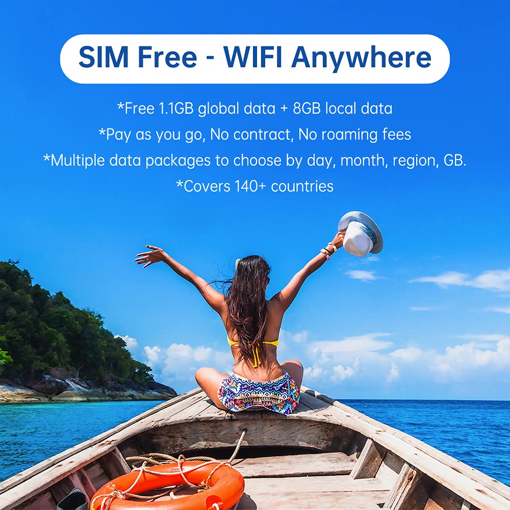 GlocalMe U3 Mobile Hotspot,Wireless Portable WiFi for Travel in 150+ Countries,No SIM Card Needed,Smart Local Network Auto-Selection,High Speed with US 8GB & Global 1GB Data, Pocket WiFi