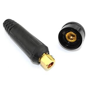 DGZZI 2Pairs DKJ10-25 TIG Dinse Welding Cable Panel Connector Quick Fitting Cable Connector Plug and Socket Black for 100A, 160A, 180A, 200A, 250A Welders