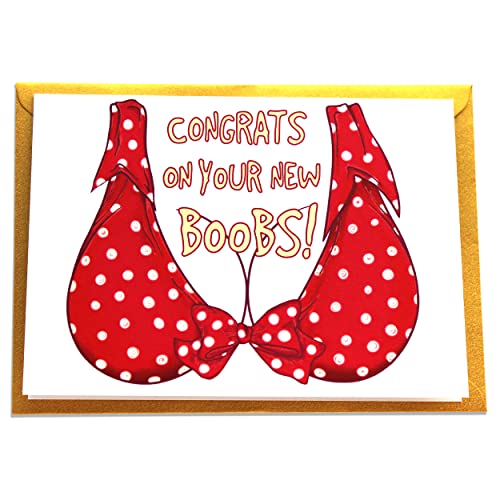 Congrats on Your New Boobs Handmade Card, Congratulations Pregnancy Gift, Breast Implants Surgery Card