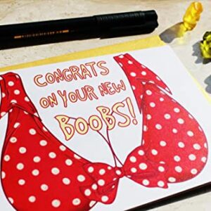 Congrats on Your New Boobs Handmade Card, Congratulations Pregnancy Gift, Breast Implants Surgery Card