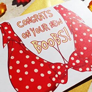 Congrats on Your New Boobs Handmade Card, Congratulations Pregnancy Gift, Breast Implants Surgery Card