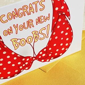 Congrats on Your New Boobs Handmade Card, Congratulations Pregnancy Gift, Breast Implants Surgery Card