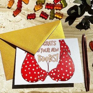 Congrats on Your New Boobs Handmade Card, Congratulations Pregnancy Gift, Breast Implants Surgery Card