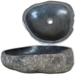 festnight bathroom vessel sink river stone wash basin sink above counter oval washbowl bathroom lavatory hotel bowl basin (11.4"-15") x (9.4"-12.2") x 4.7" (w x d x h)