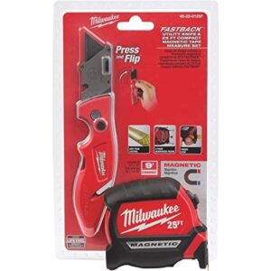 milwaukee 48-22-0125f tape measure & utility knife combo tool set