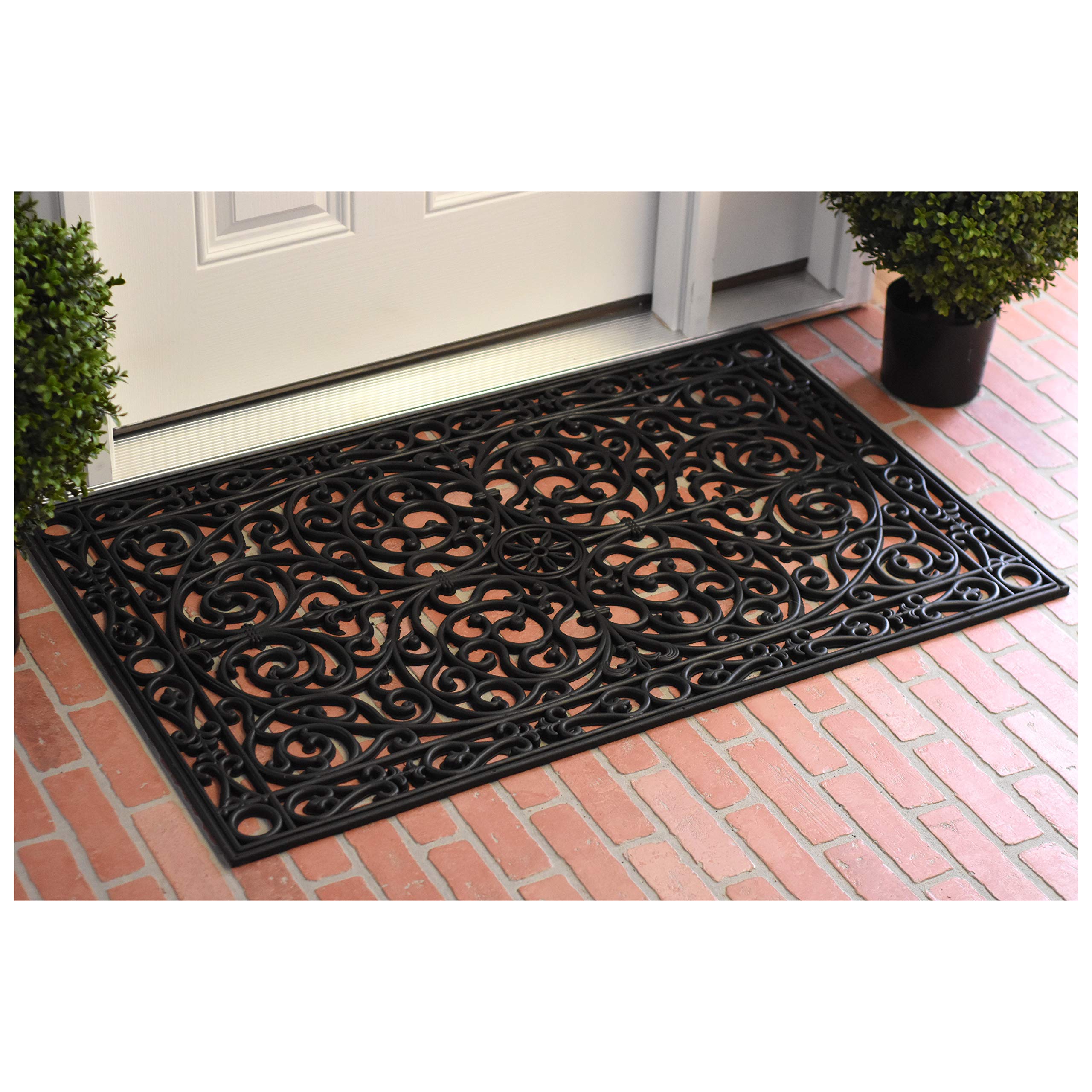 Calloway Mills AZ900223048 Gatsby Rubber Doormat, 30" x 48", Black