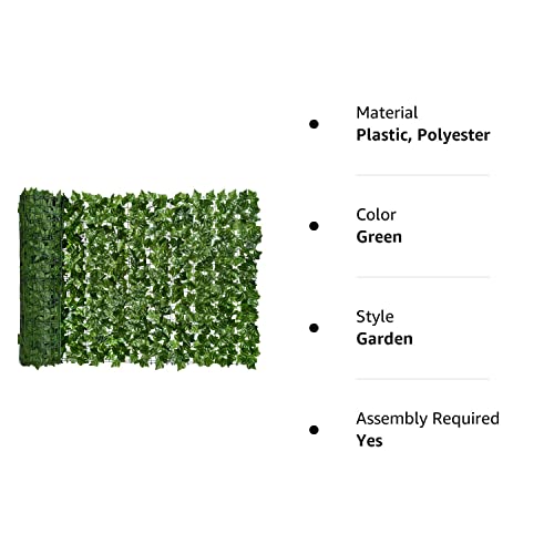 DearHouse 118x39.4in Artificial Ivy Privacy Fence Wall Screen, Artificial Hedges Fence and Faux Ivy Vine Leaf Decoration for Outdoor Garden Decor