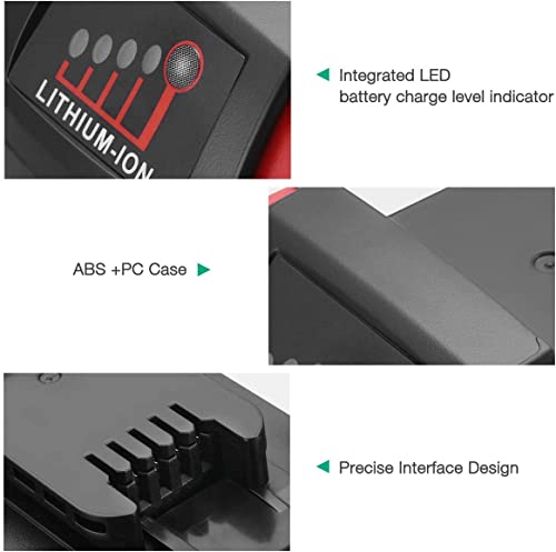 CELL9102 Replacement 2PACKS M18 Battery and Charger Combo for Milwaukee 18V 48-11-1850 Battery and Battery Charger 48-59-1812, Capacity Output 5.0Ah