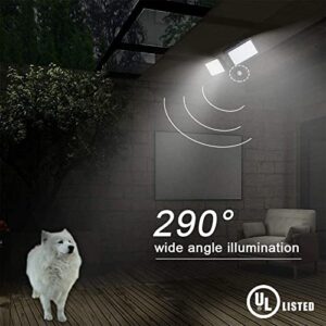 DLLT LED Motion Sensor Flood Light Outdoor-20W Pir Sensitive Security Lights Wall Fixture Lamps Waterproof Floodlight for Garage Yard Patio Pathway Porch Entryways-Daylight White with US Plug in