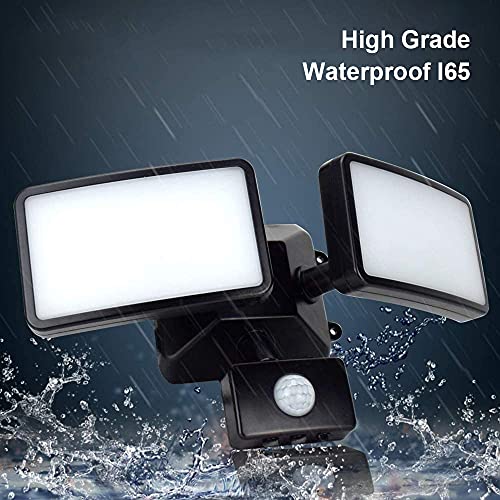 DLLT LED Motion Sensor Flood Light Outdoor-20W Pir Sensitive Security Lights Wall Fixture Lamps Waterproof Floodlight for Garage Yard Patio Pathway Porch Entryways-Daylight White with US Plug in