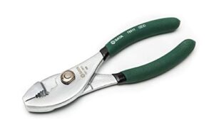 sata 6-inch slip-joint pliers, chrome vanadium steel body, with green handles and rivet joint assembly - st70511st