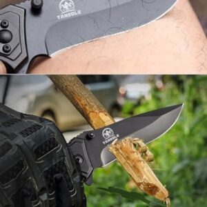 TANSOLE TAN SOLE Pocket Folding Knife with Pocket Clip for outdoor camping survival hunting (T-301)