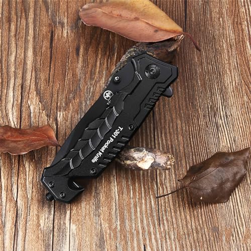 TANSOLE TAN SOLE Pocket Folding Knife with Pocket Clip for outdoor camping survival hunting (T-301)