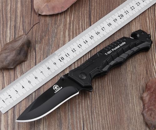 TANSOLE TAN SOLE Pocket Folding Knife with Pocket Clip for outdoor camping survival hunting (T-301)