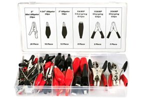 vct 60pc piece alligator clip/clamp connector assortment set