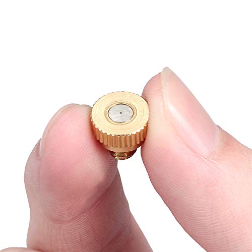 HisweetH 20Packs Misting Nozzles 10/24 UNC Mister 0.4mm(0.016Inch) Brass Misting Nozzles Replacement Low Pressure Atomizing Misting Sprayer Outdoor Cooling Mister System for Patio Outdoor