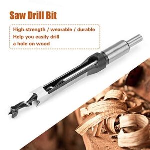 Marhynchus Carbon Steel Square Hole Saw Auger Drill Bit Mortising Chisel Woodworking Tool for Construction Installation(1/2) Power Tool Accessories Woodworking Bits