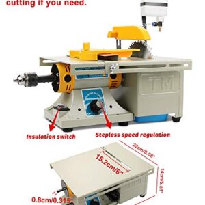 Lapidary Equipment DIY Jewelry Lapidary Saw for Cutting Rocks, 110V Mini Table Saws Grinder Polishing Machine 0-10000r/min with Flexible Shaft,Right Benchtop