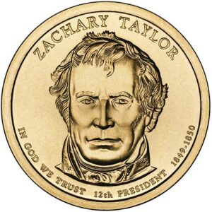 2009 p position a satin finish zachary taylor presidential dollar choice uncirculated us mint