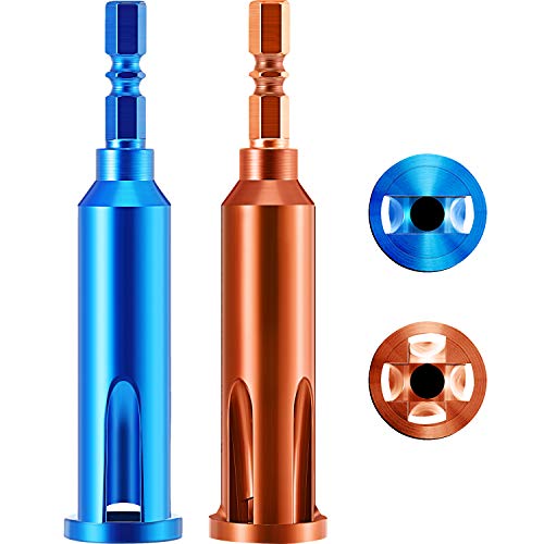 Wire Twisting Tools, Electrical Wire Stripper and Twister, 4 Square 3 Way/ 5 Way Twister Wire for Power Drill Drivers and stripping wire cable (2, Blue and Orange)