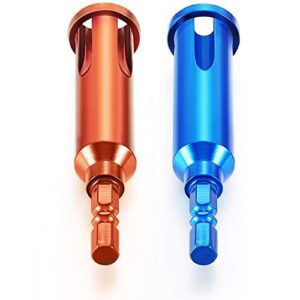 Wire Twisting Tools, Electrical Wire Stripper and Twister, 4 Square 3 Way/ 5 Way Twister Wire for Power Drill Drivers and stripping wire cable (2, Blue and Orange)