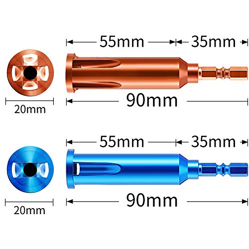 Wire Twisting Tools, Electrical Wire Stripper and Twister, 4 Square 3 Way/ 5 Way Twister Wire for Power Drill Drivers and stripping wire cable (2, Blue and Orange)